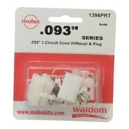 1396prt 3 sets, molex .093 series 3 circuit connector receptacle & plug ...
